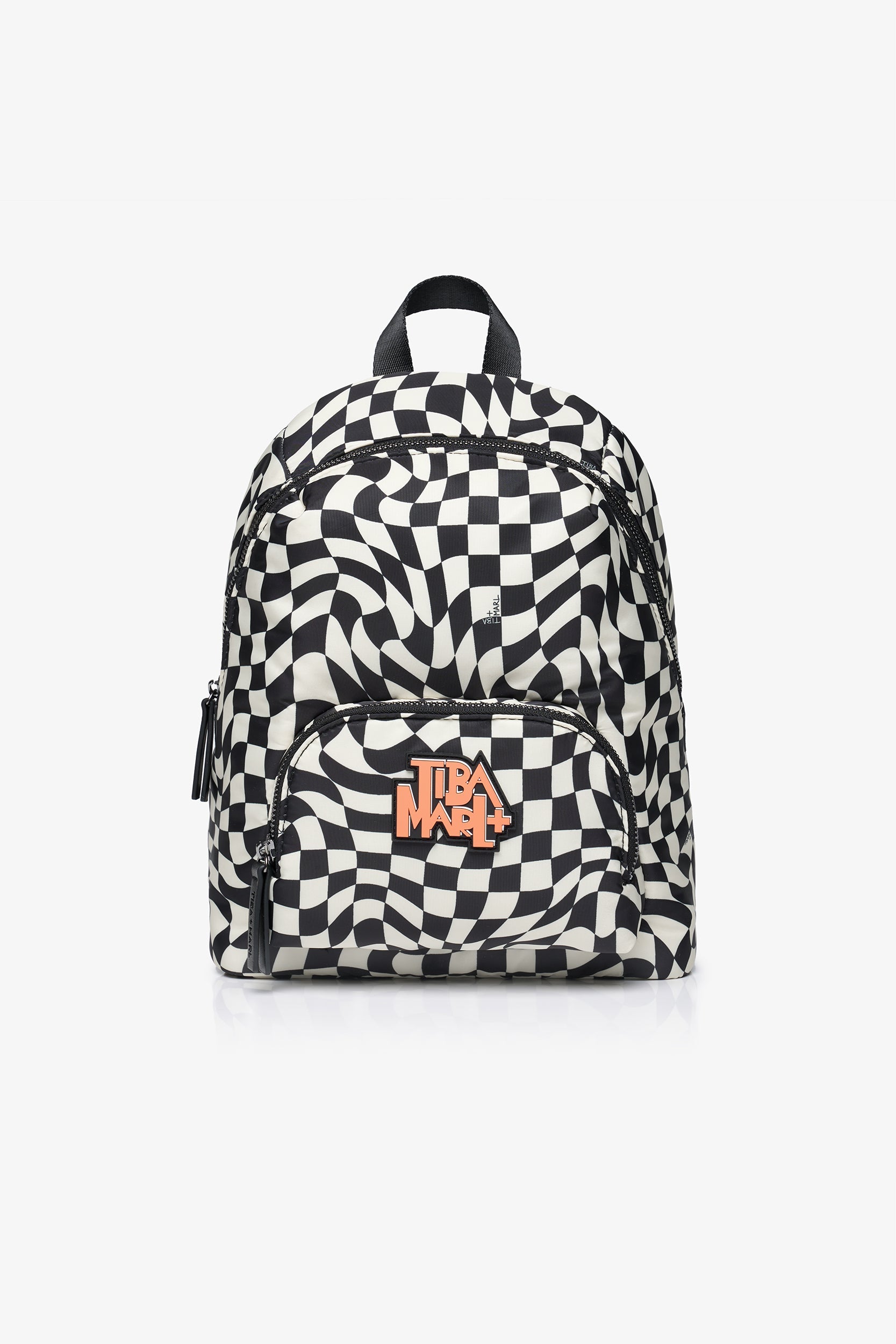 Mini Elwood Kids Backpack Black / Ecru Checkerboard Print – The Mum ...